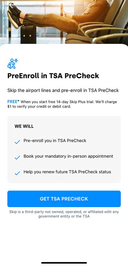 How To Apply For TSA PreCheck On The Skip App
